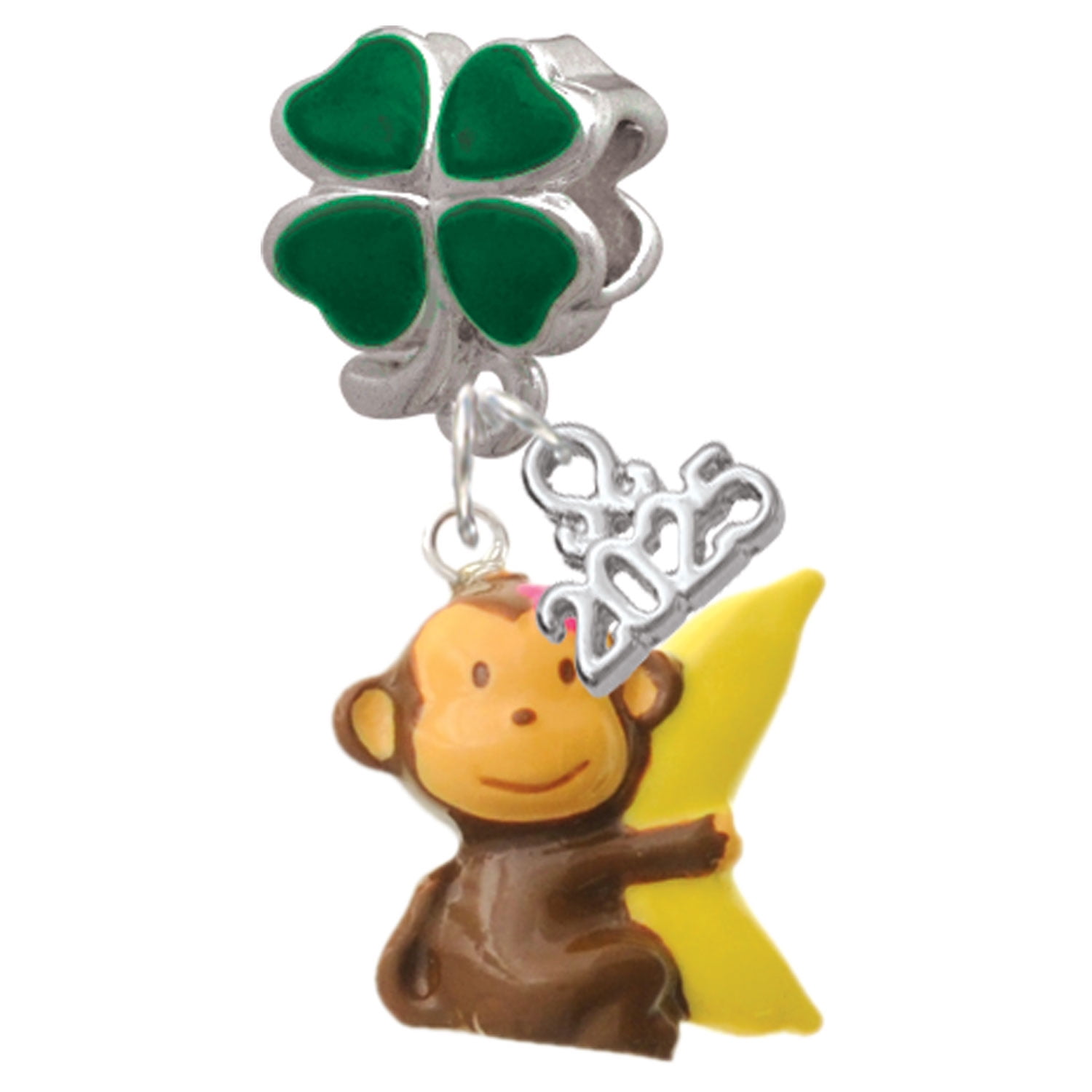 Delight Jewelry Resin Monkey Hugging a Banana - Good Luck Green Four ...