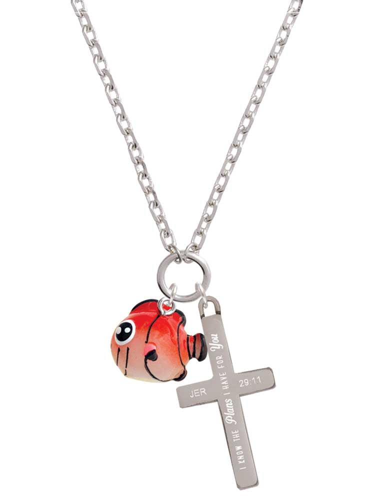 Delight Jewelry Resin Orange Fish I Have Plans for You Engraved Cross ...
