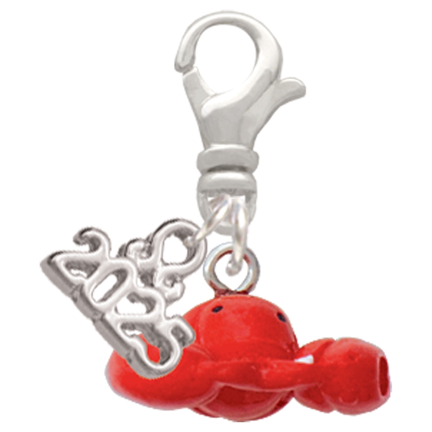 Delight Jewelry Resin Puffy Red Lobster - Silver-tone Clip on Charm ...
