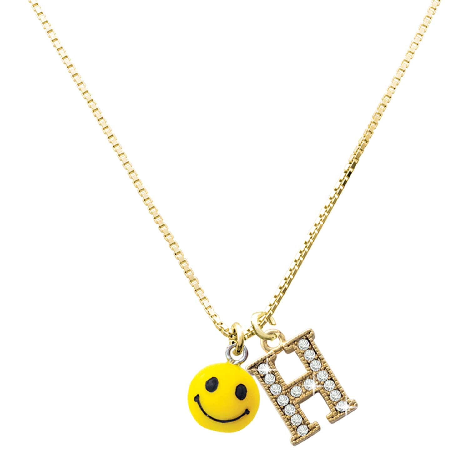 Delight Jewelry Resin Small 3-D Happy Face - Large Goldtone Crystal ...