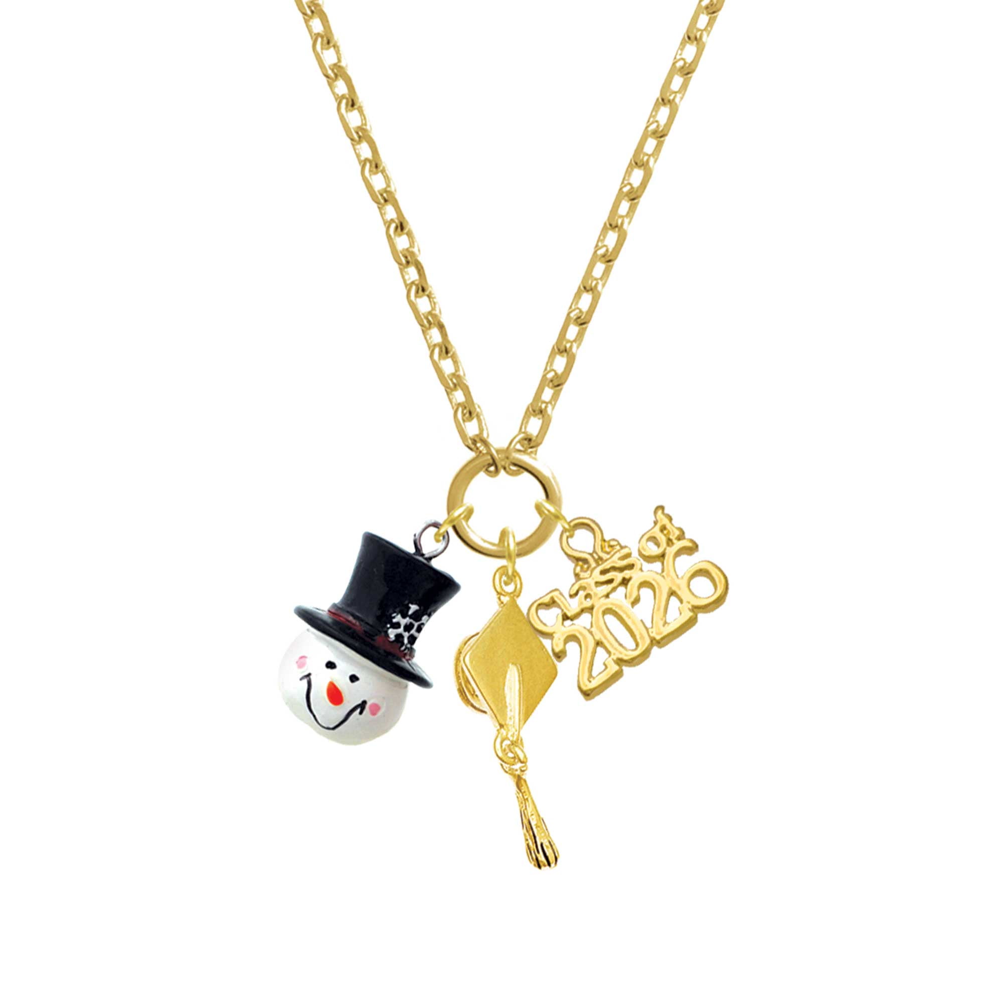 Delight Jewelry Resin Snowman Head with Top Hat - Gold-tone Class of ...