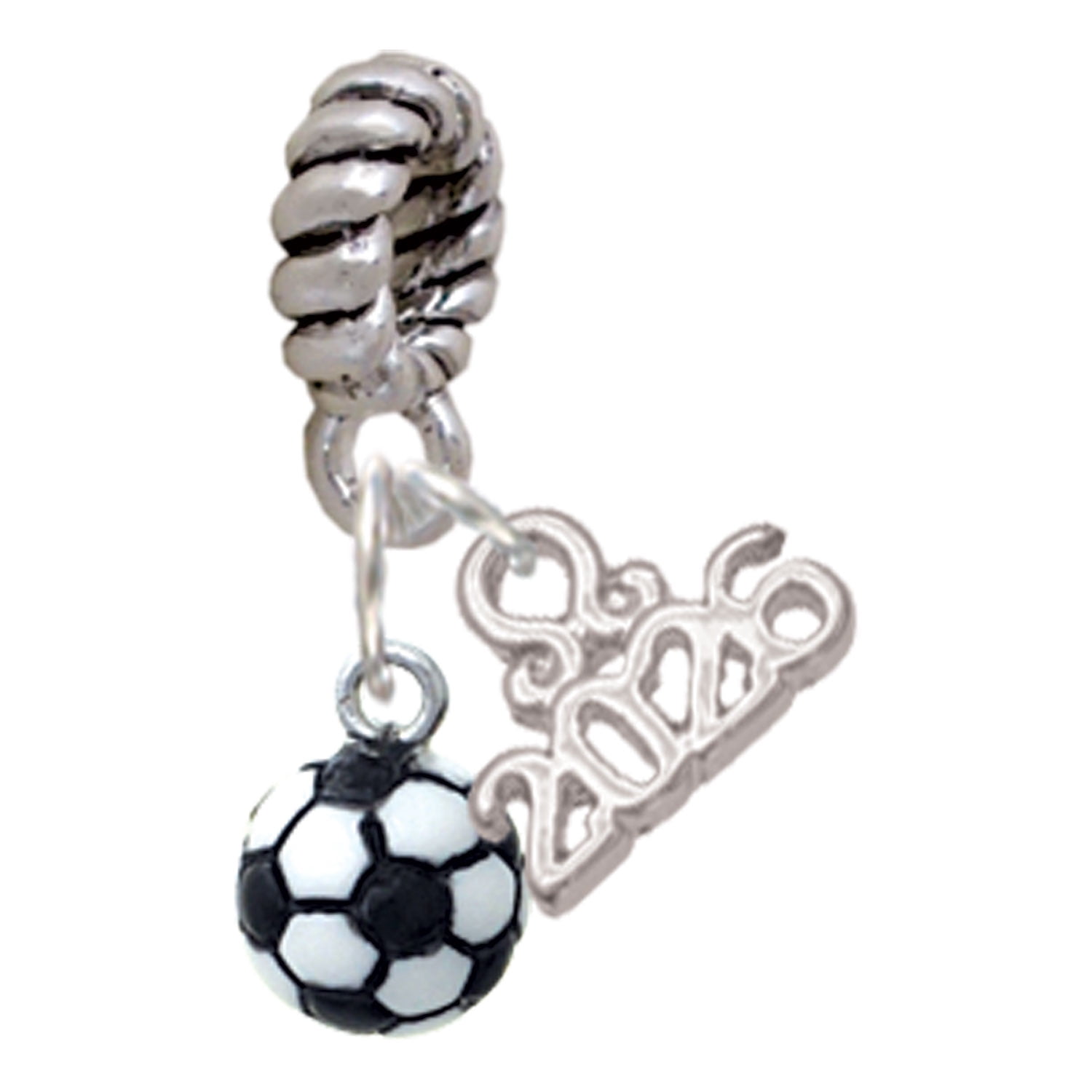 Delight Jewelry Resin Soccer ball - Silver Plated Rope Charm Bead ...