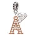 Delight Jewelry Rose Gold-tone Crystal Initial - A - Silver Plated Rope ...