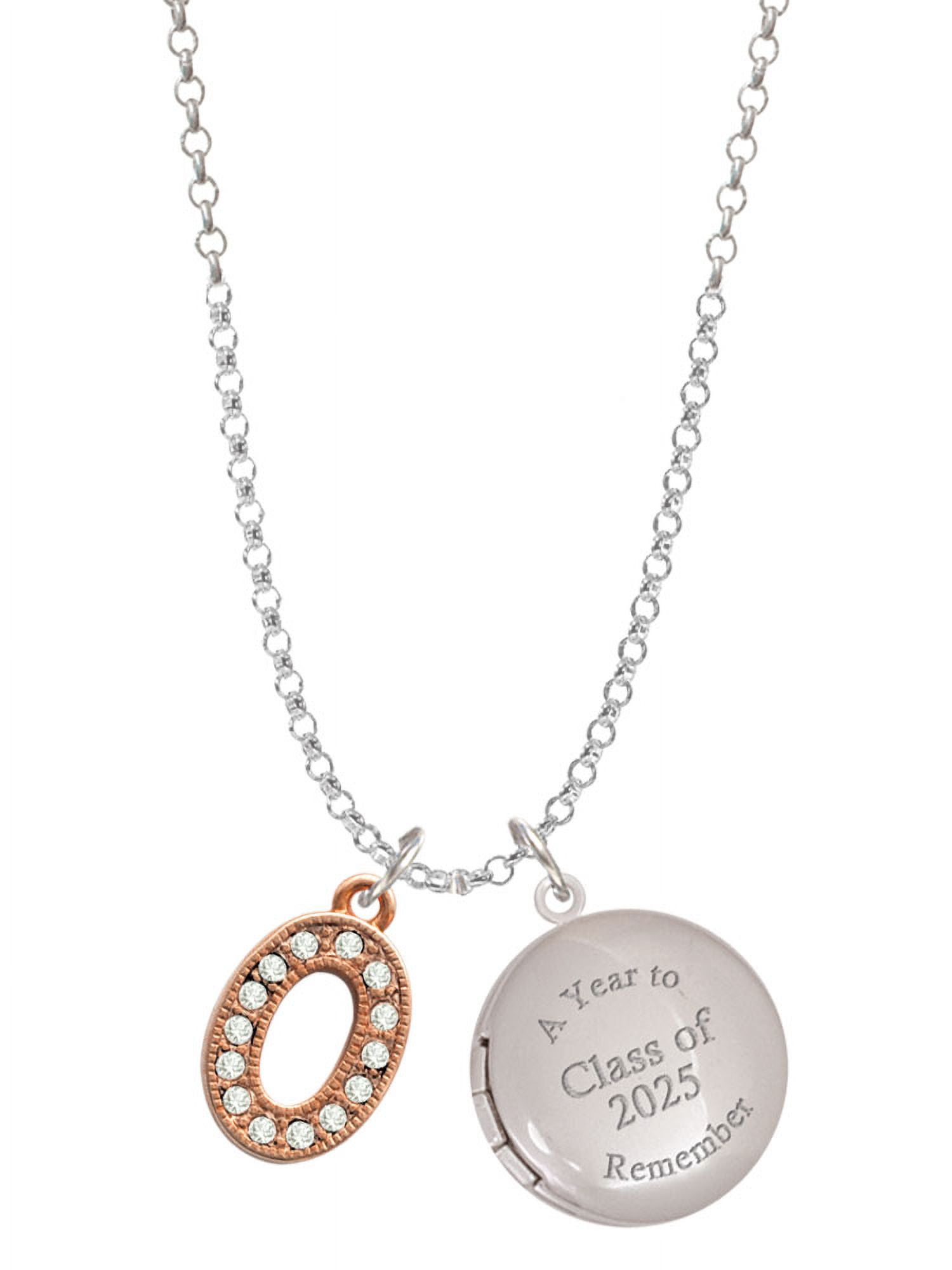 Delight Jewelry Rose Gold-tone Crystal Initial - O - Class of 2025 Year ...