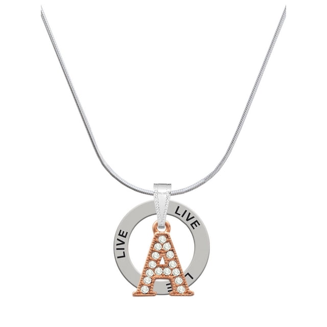 Delight Jewelry Rose Goldtone Crystal Initial - A - Live Ring Charm ...