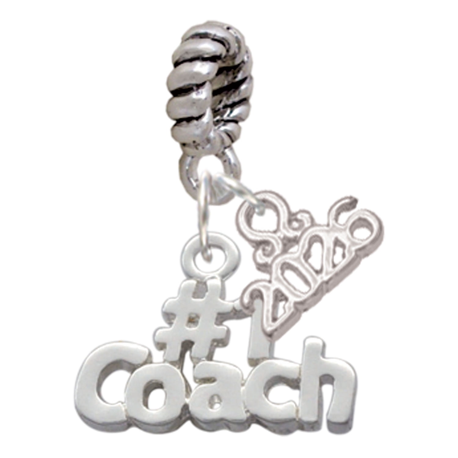 Delight Jewelry Silver Plated #1 Coach - Rope Charm Bead Dangle with ...