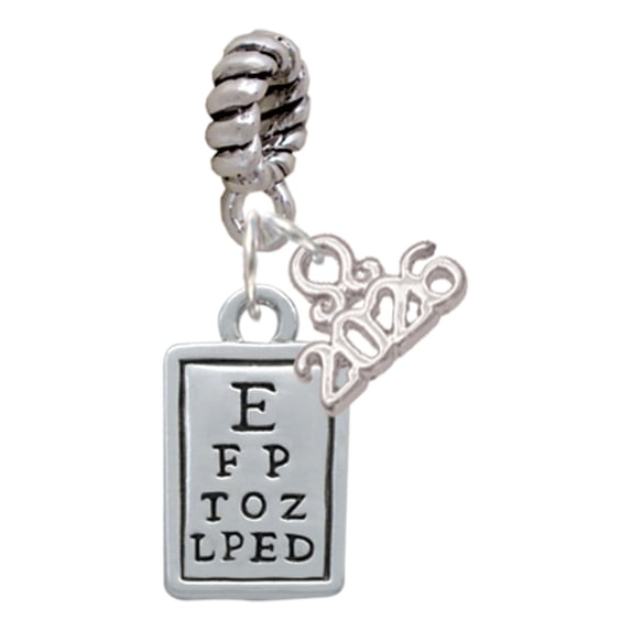 Delight Jewelry Silver Plated Eye Chart - Rope Charm Bead Dangle with ...