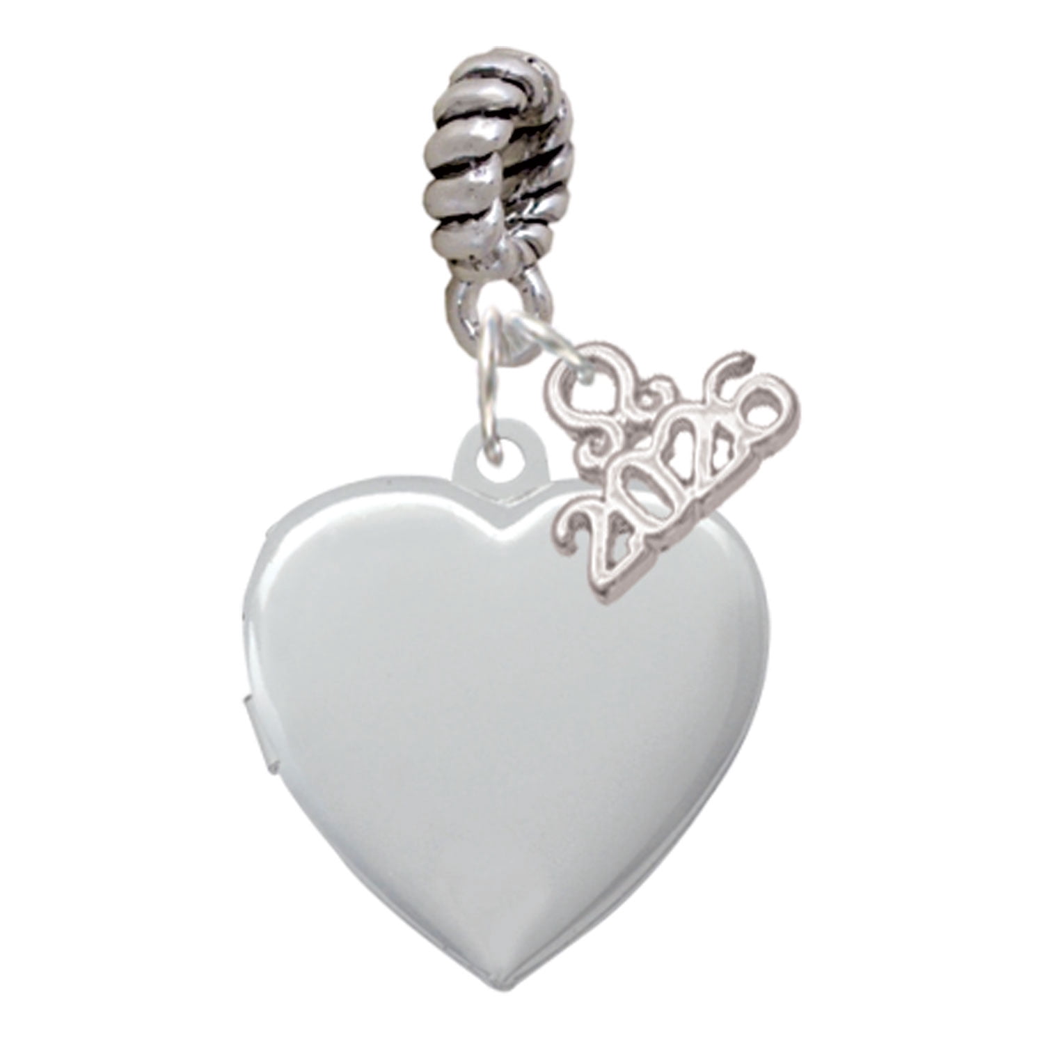 Delight Jewelry Silver Plated Heart Locket - Rope Charm Bead Dangle ...