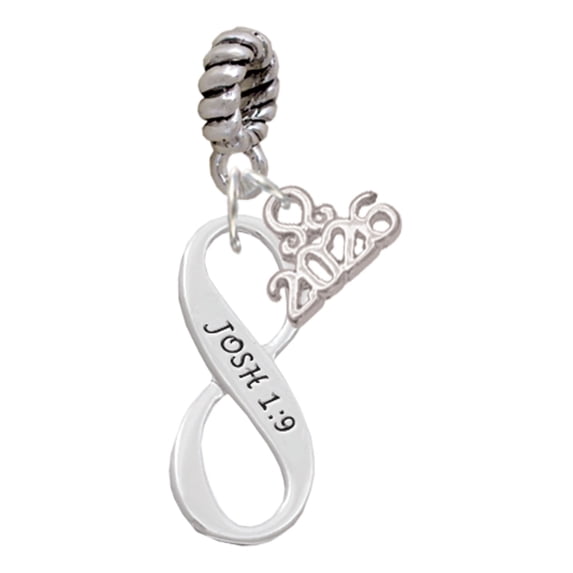 Delight Jewelry Silver Plated Joshua 1:9 Infinity Sign - Rope Charm ...