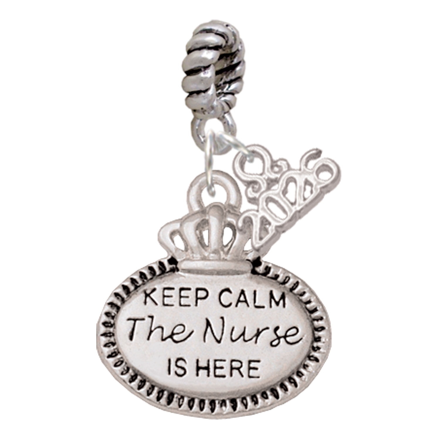 Delight Jewelry Silver Plated Keep Calm The Nurse is Here - Rope Charm ...