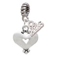Delight Jewelry Silver Plated Large Heart with Cutout - Rope Charm Bead ...