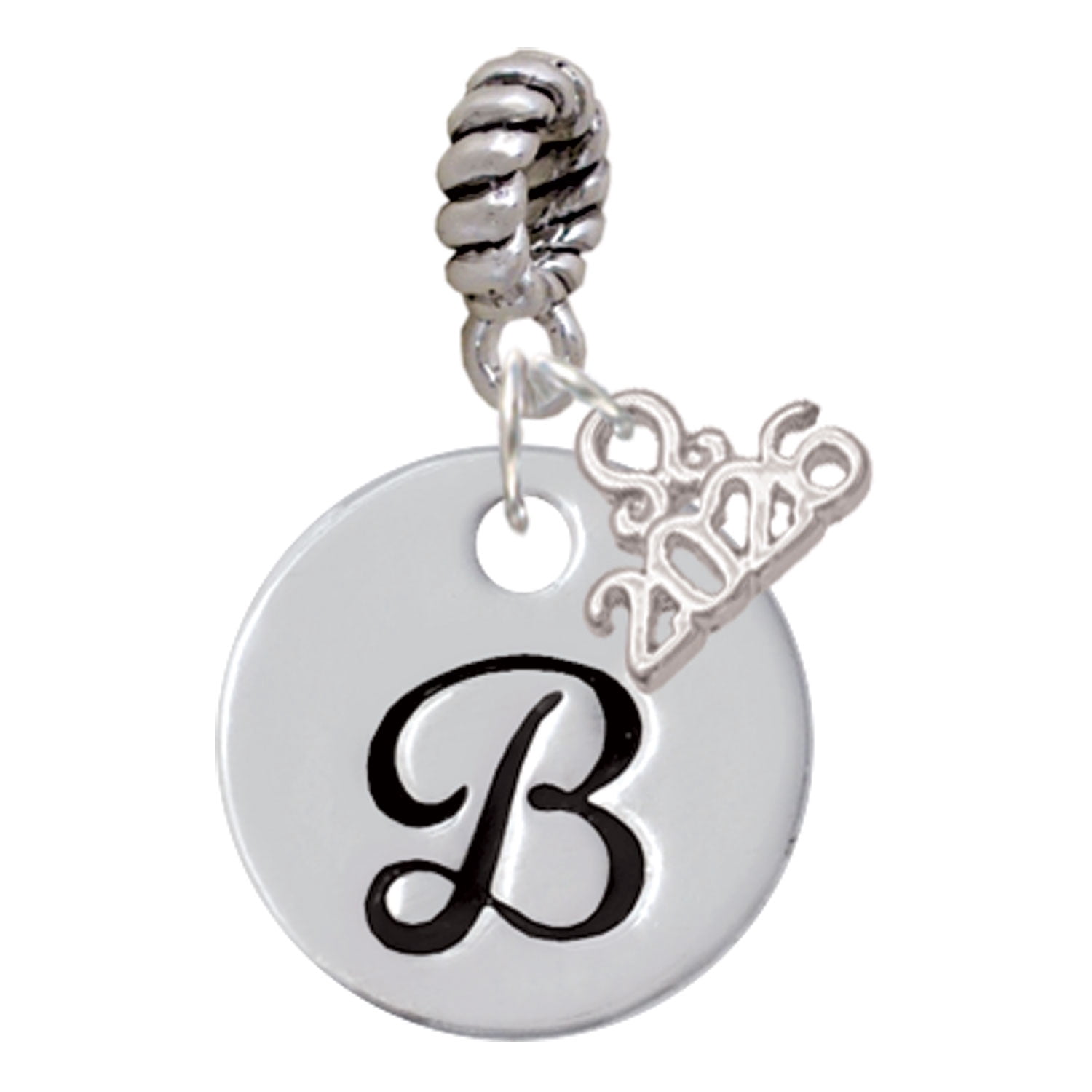 Delight Jewelry Silver Plated Large Script Letter - B - 3/4'' Disc ...