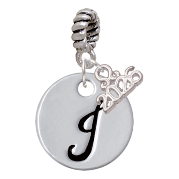 Delight Jewelry Silver Plated Large Script Letter - J - 3/4'' Disc ...
