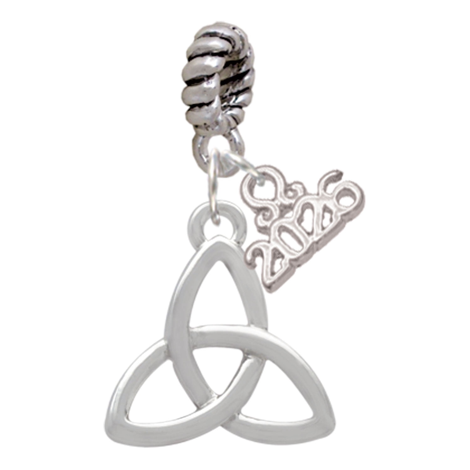 Delight Jewelry Silver Plated Large Trinity Knot - Rope Charm Bead ...