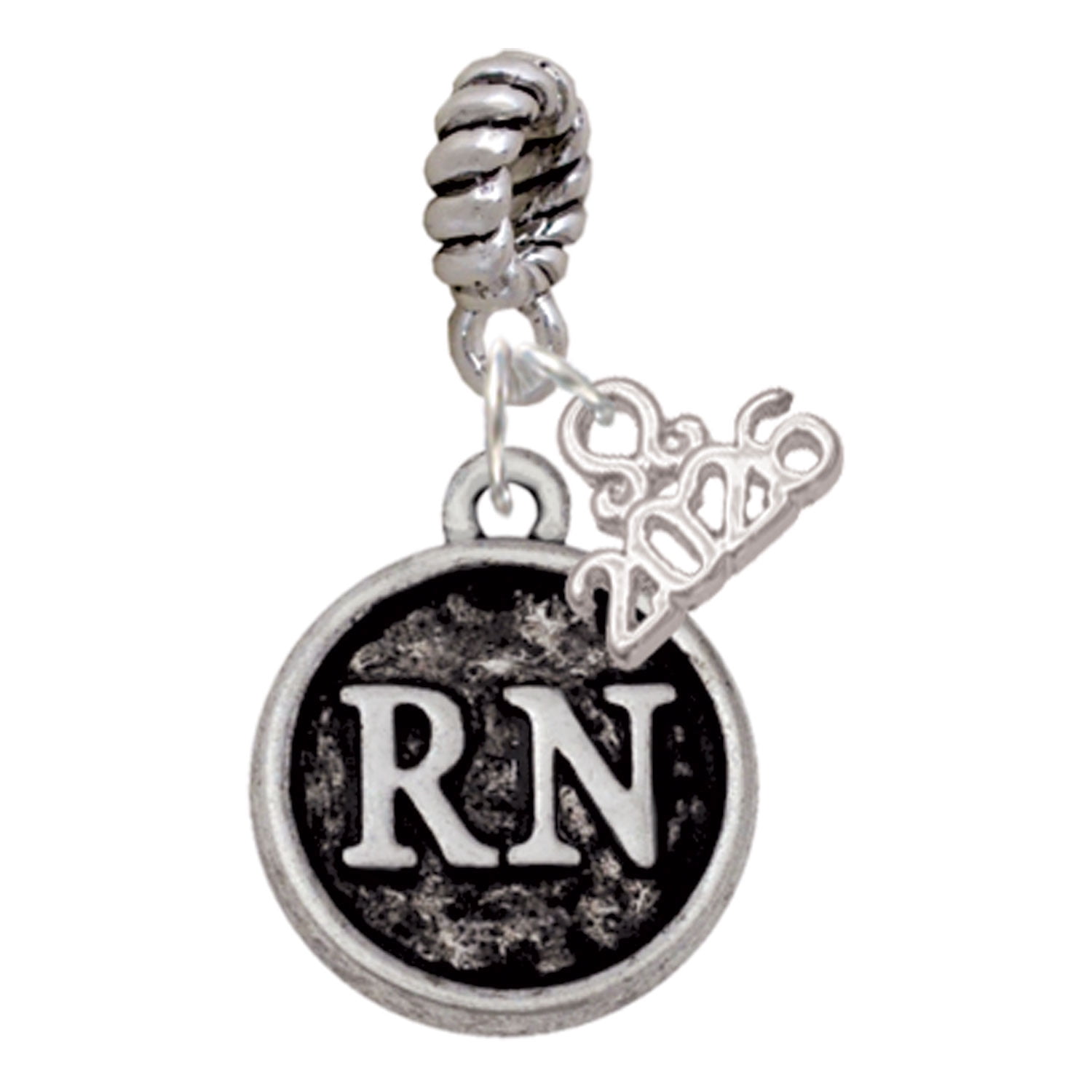 Delight Jewelry Silver Plated Nurse Caduceus Seal - RN - Rope Charm ...