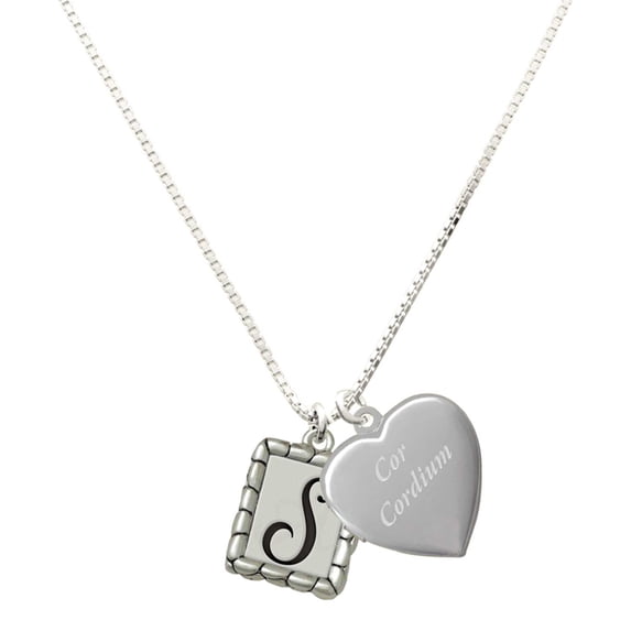 Delight Jewelry Silver Plated Pebble Border Initial - S - Engraved Cor ...