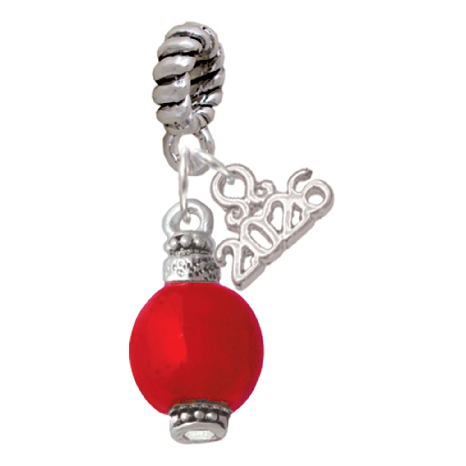 Delight Jewelry Silver Plated Red Chinese Lantern with Clear Crystal ...