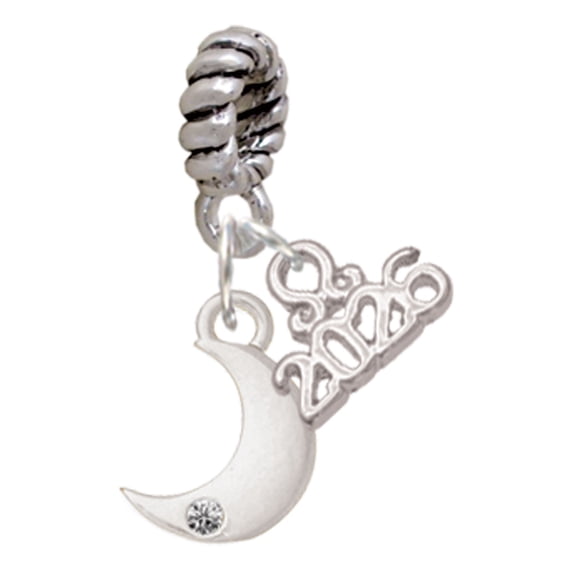 Delight Jewelry Silver Plated Small Crescent Moon - Rope Charm Bead ...