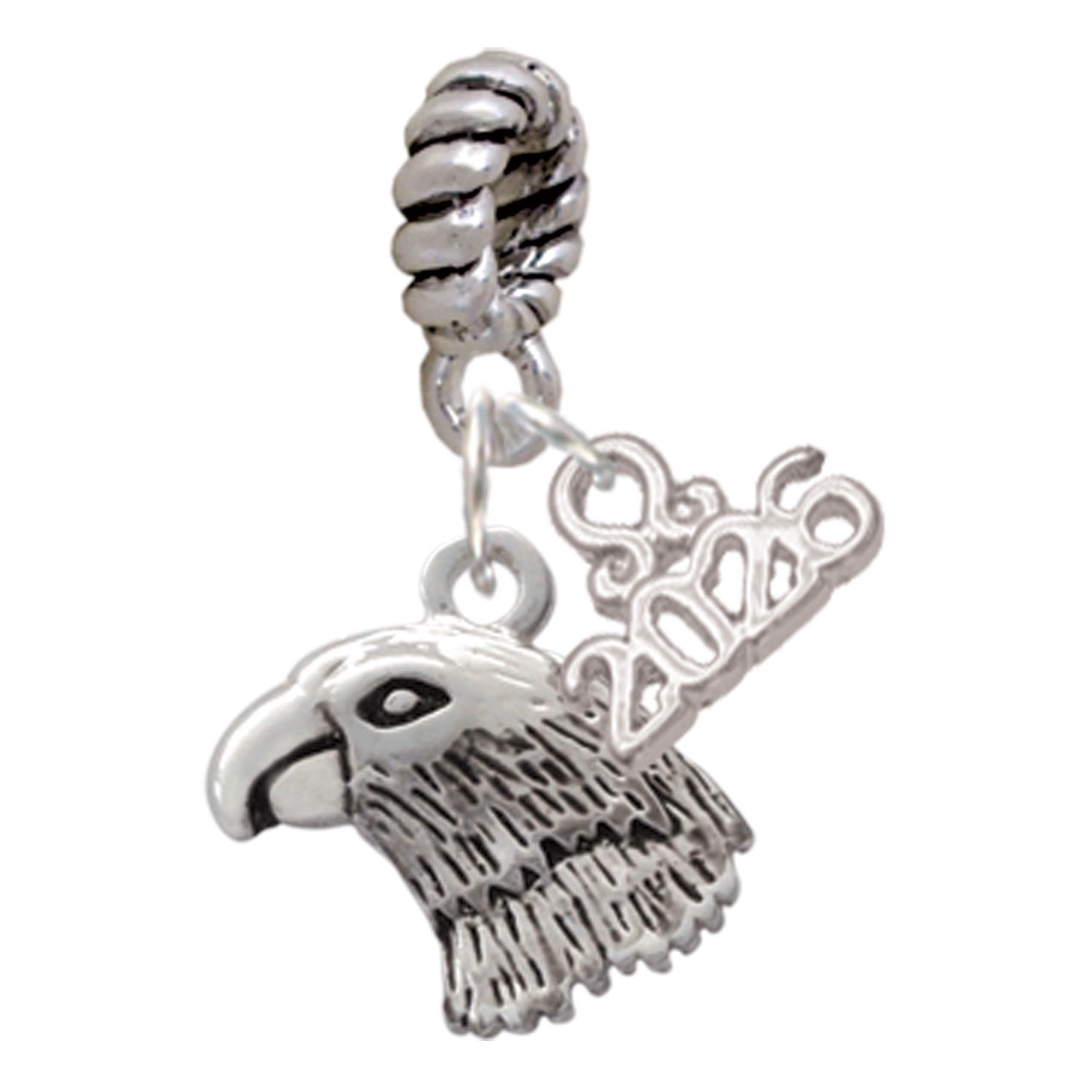 Delight Jewelry Silver Plated Small Falcon - Mascot - Rope Charm Bead ...