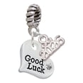 Delight Jewelry Silver Plated Small Good Luck Heart - Rope Charm Bead ...