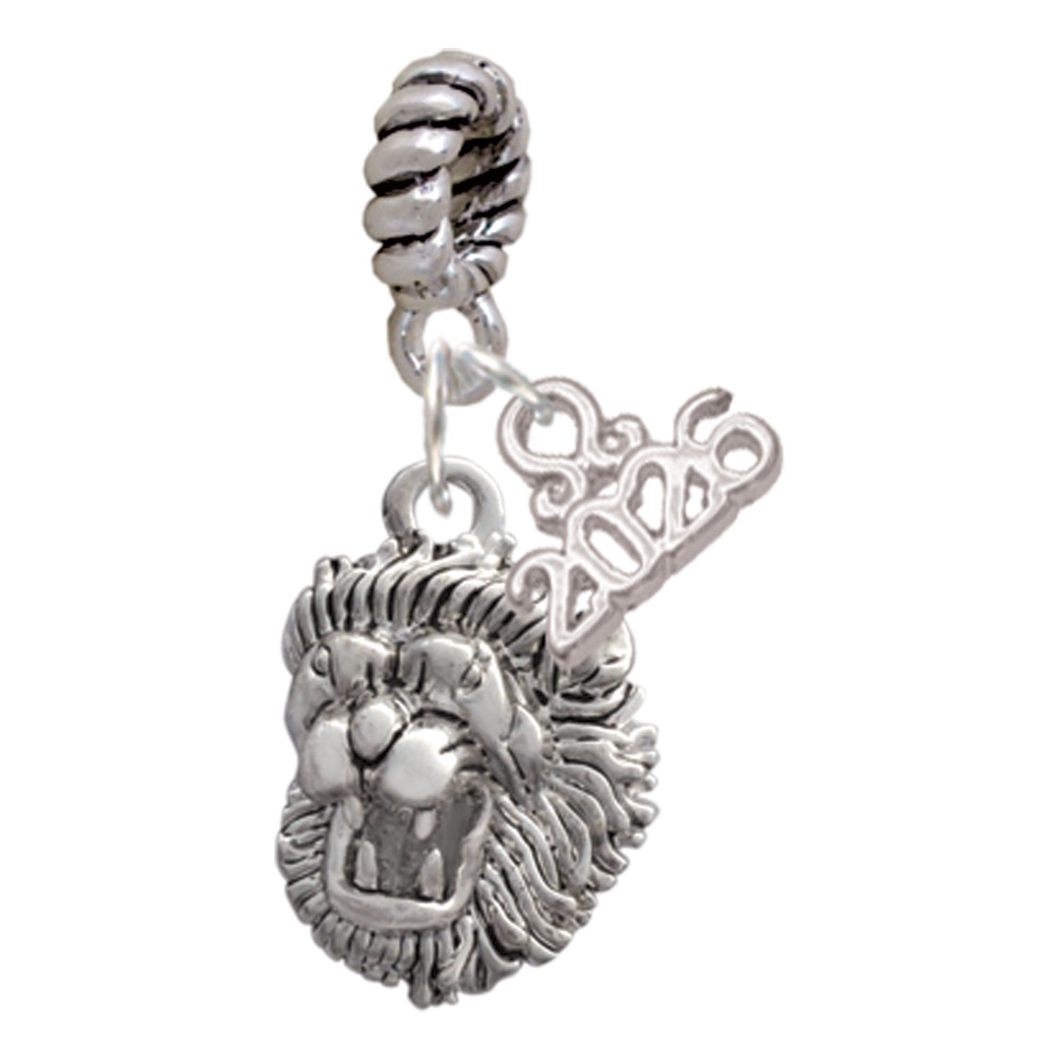 Delight Jewelry Silver Plated Small Lion - Mascot - Rope Charm Bead ...