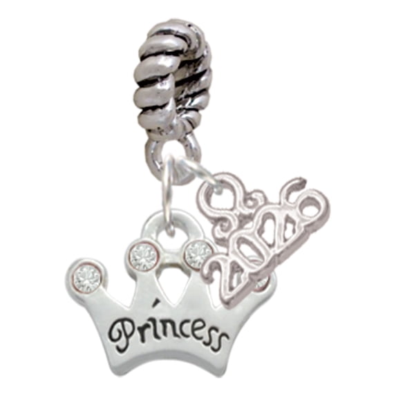 Delight Jewelry Silver Plated Small ''Princess'' Crown with Clear ...