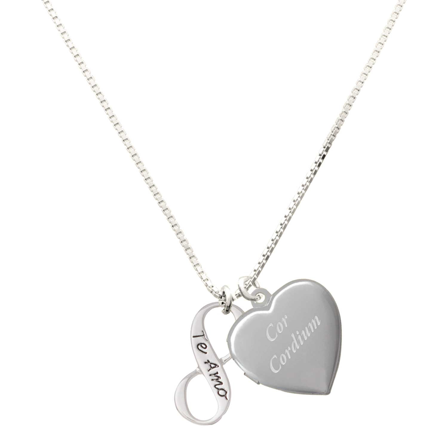Delight Jewelry Silver Plated Te Amo Infinity Sign - Engraved Cor ...