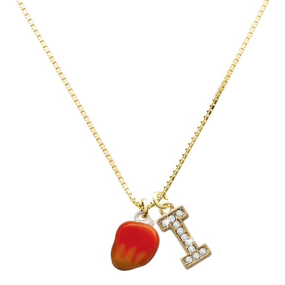 Delight Jewelry Silver-tone 3-D Enamel Mango - Large Goldtone Crystal ...