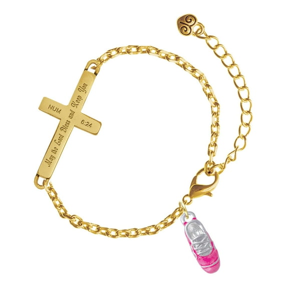 Delight Jewelry Silver-tone 3-D Hot Pink Running Shoe - Gold Tone Numbers 6:24 May the Lord ...