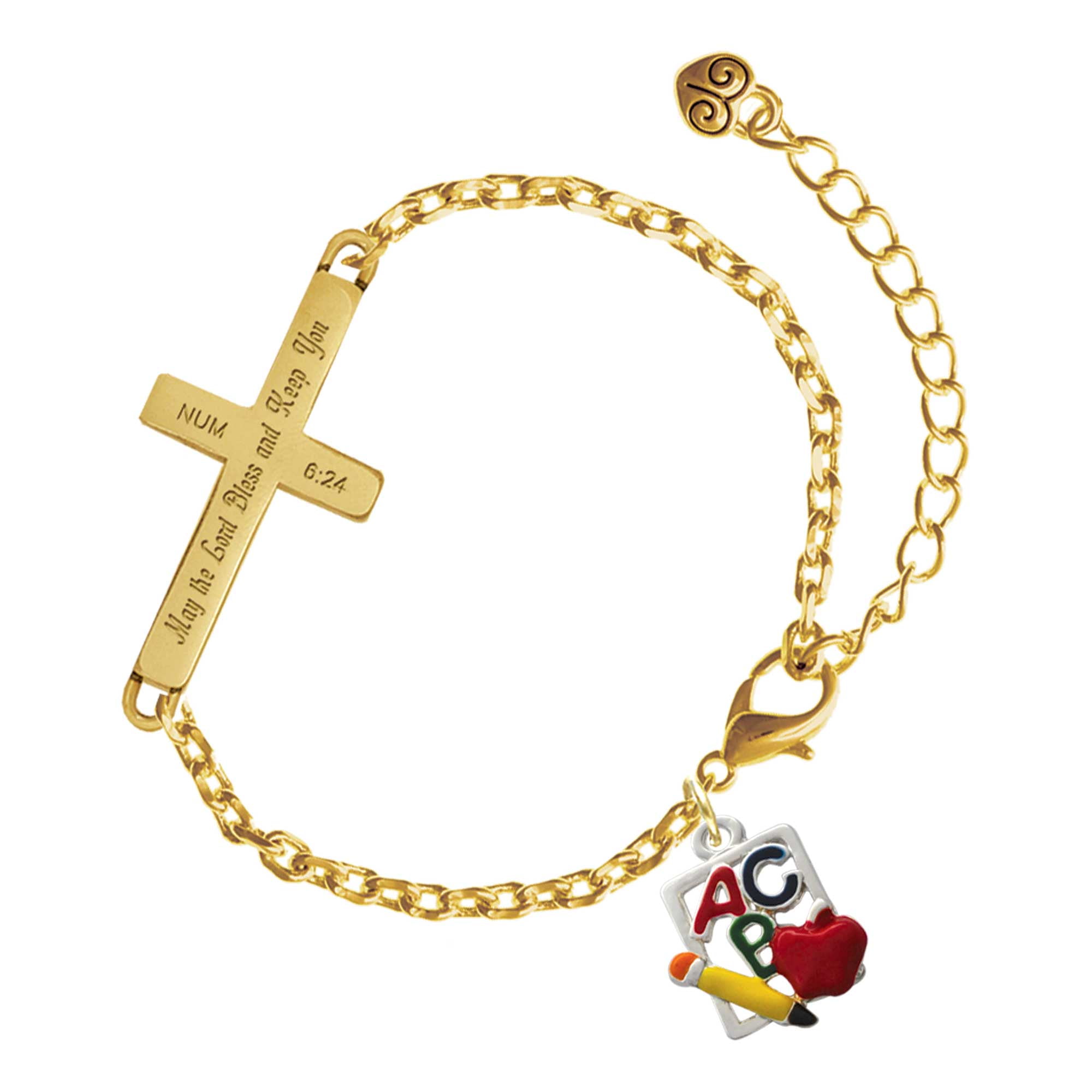 Delight Jewelry Silver-tone ABC Cutout School Slate - Gold Tone Numbers ...