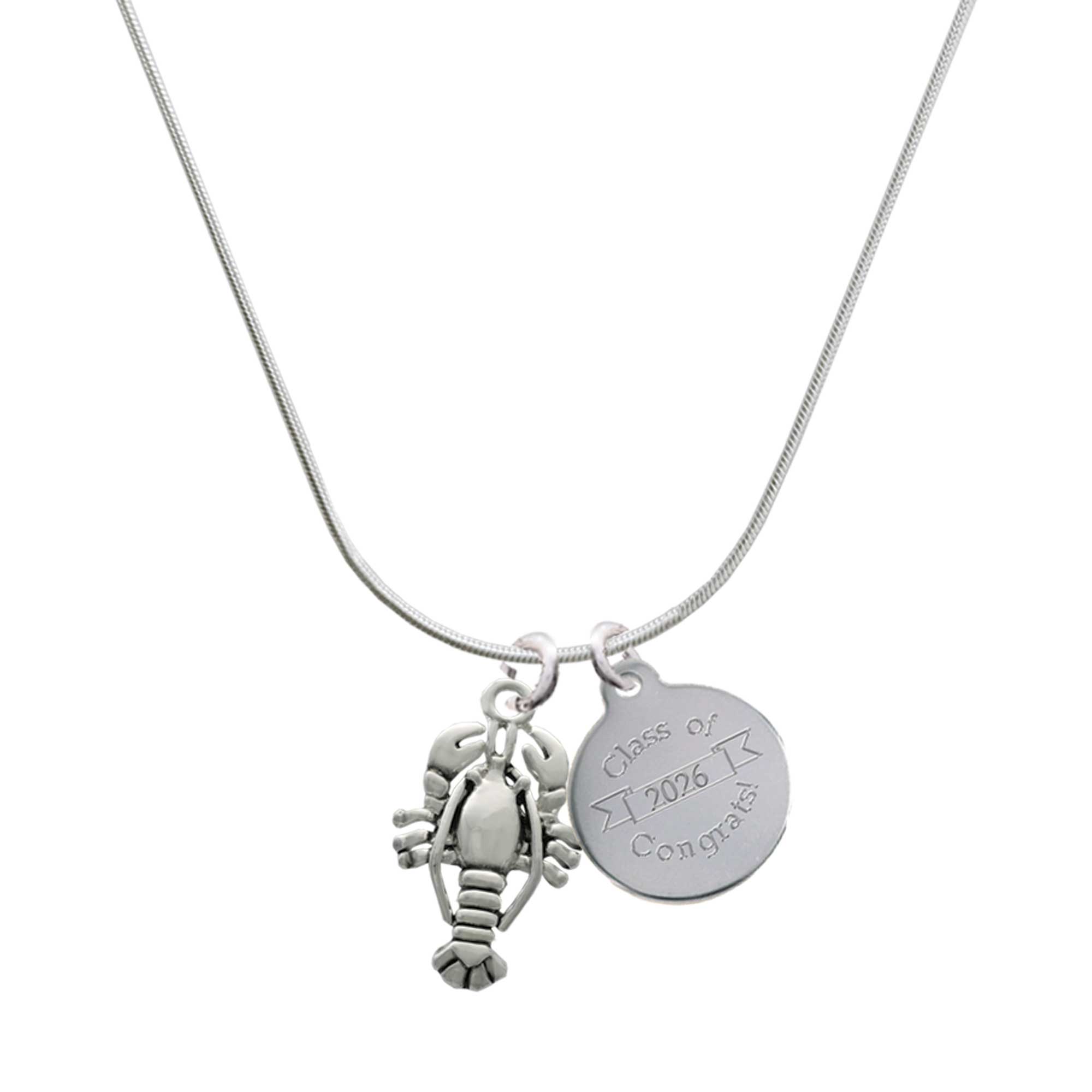 Delight Jewelry Silver-tone Antiqued Lobster - Engraved Congrats Class ...