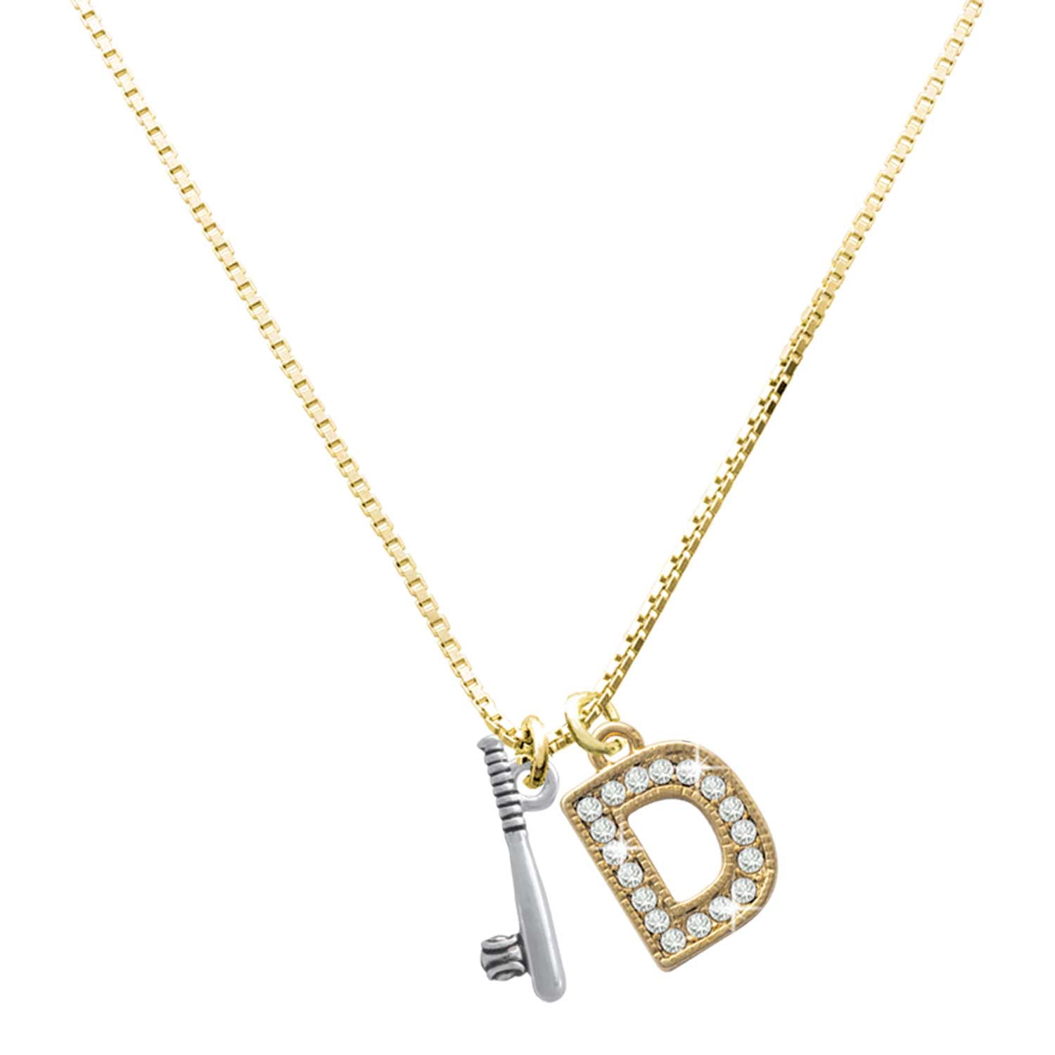 Delight Jewelry Silver-tone Baseball Bat and Ball with a Large Goldtone ...