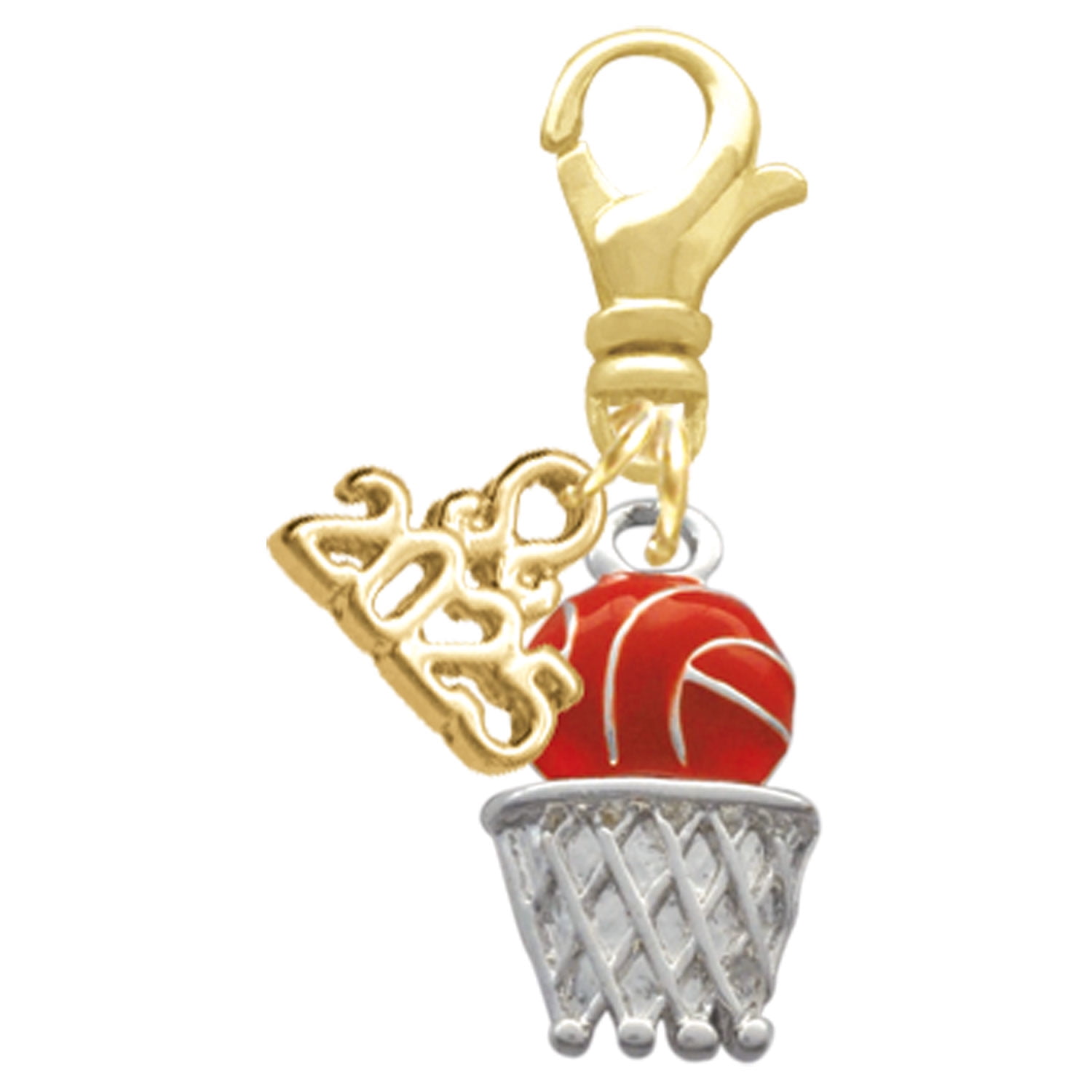 Delight Jewelry Silver-tone Basketball - Over Hoop - Gold-tone Clip on ...