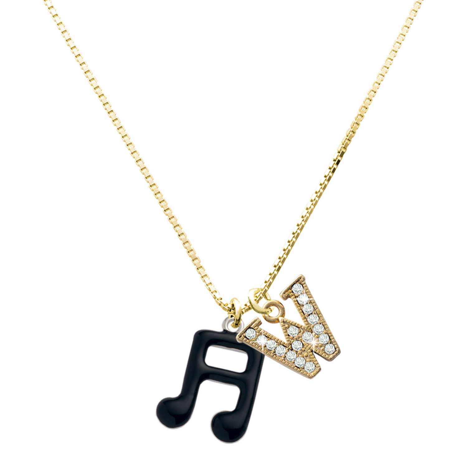 Delight Jewelry Silver-tone Black Beamed Eighth Notes Note - Large ...