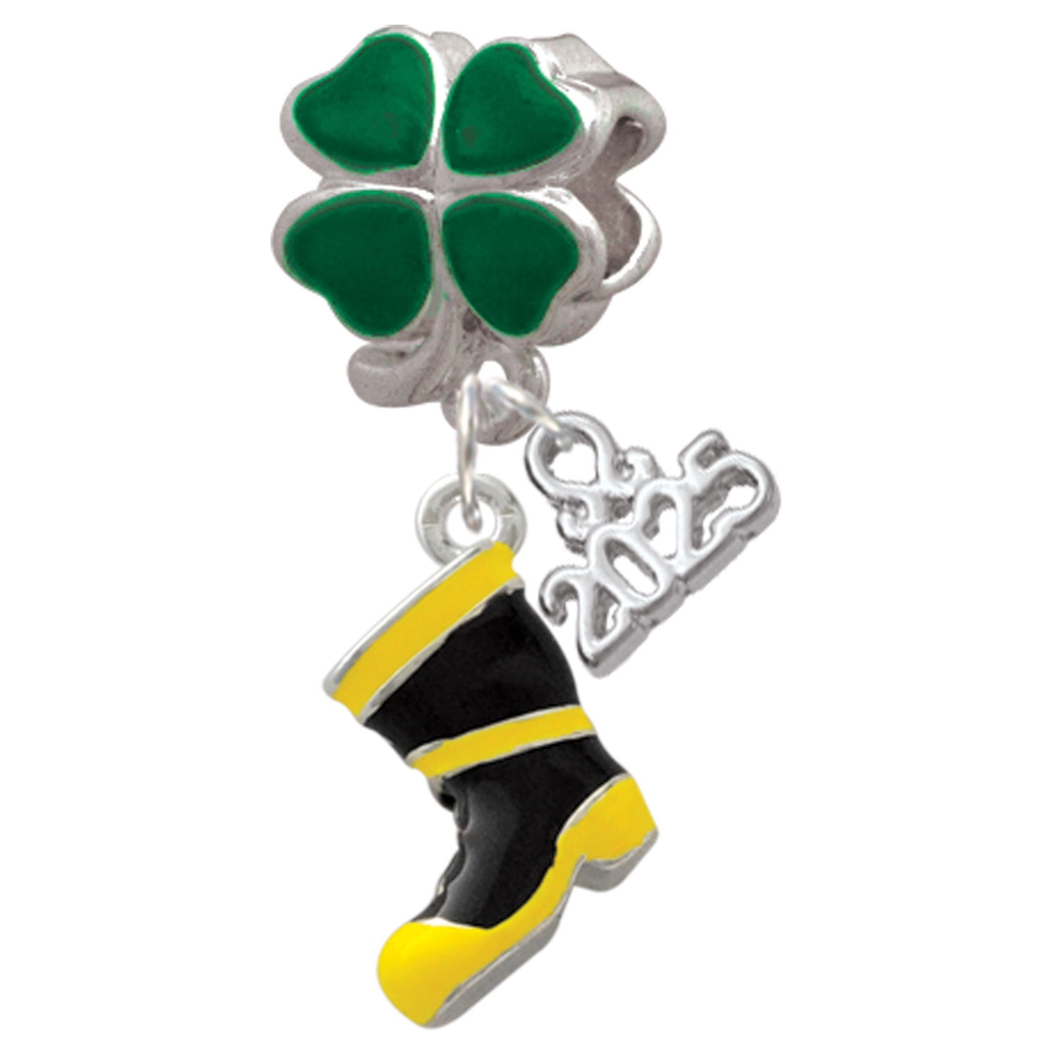 Delight Jewelry Silver-tone Black and Yellow Firefighter Boot - Good ...