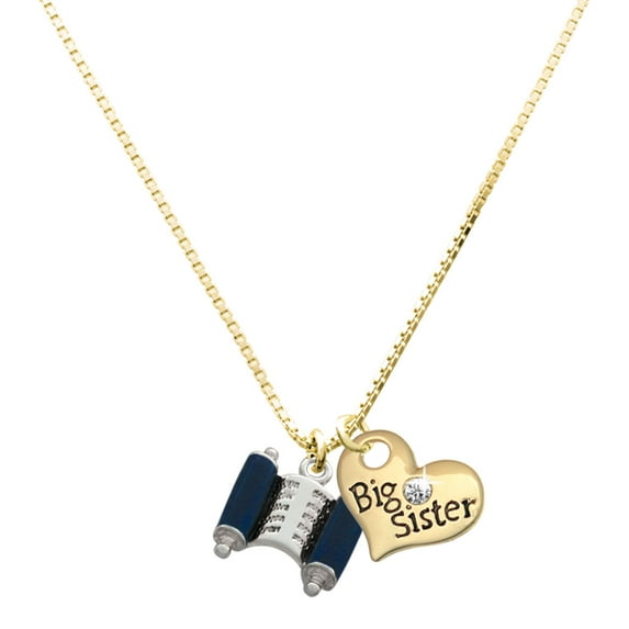 Delight Jewelry Silver-tone Blue Torah Scroll - Large Goldtone Big ...