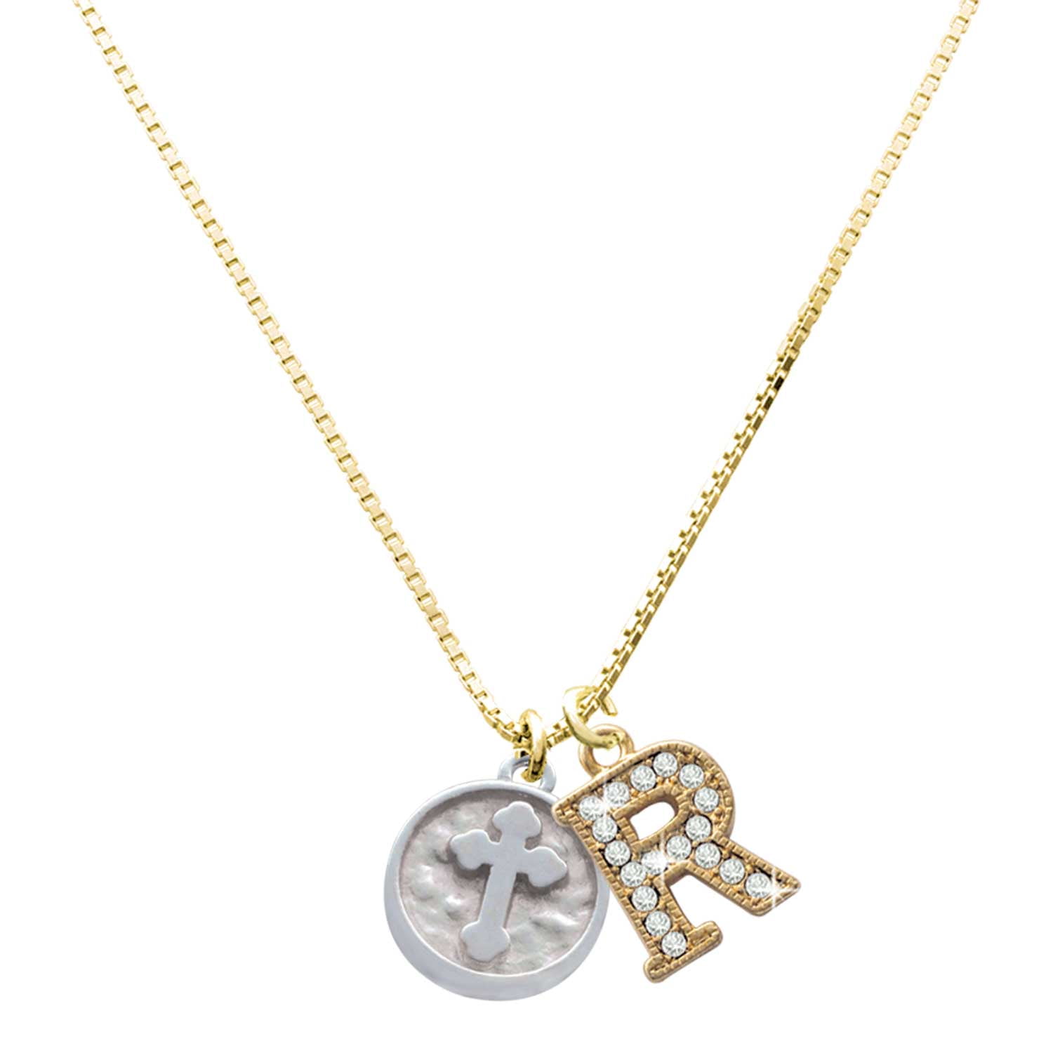 Delight Jewelry Silver-tone Botonee Cross - Round Seal - Large Goldtone ...