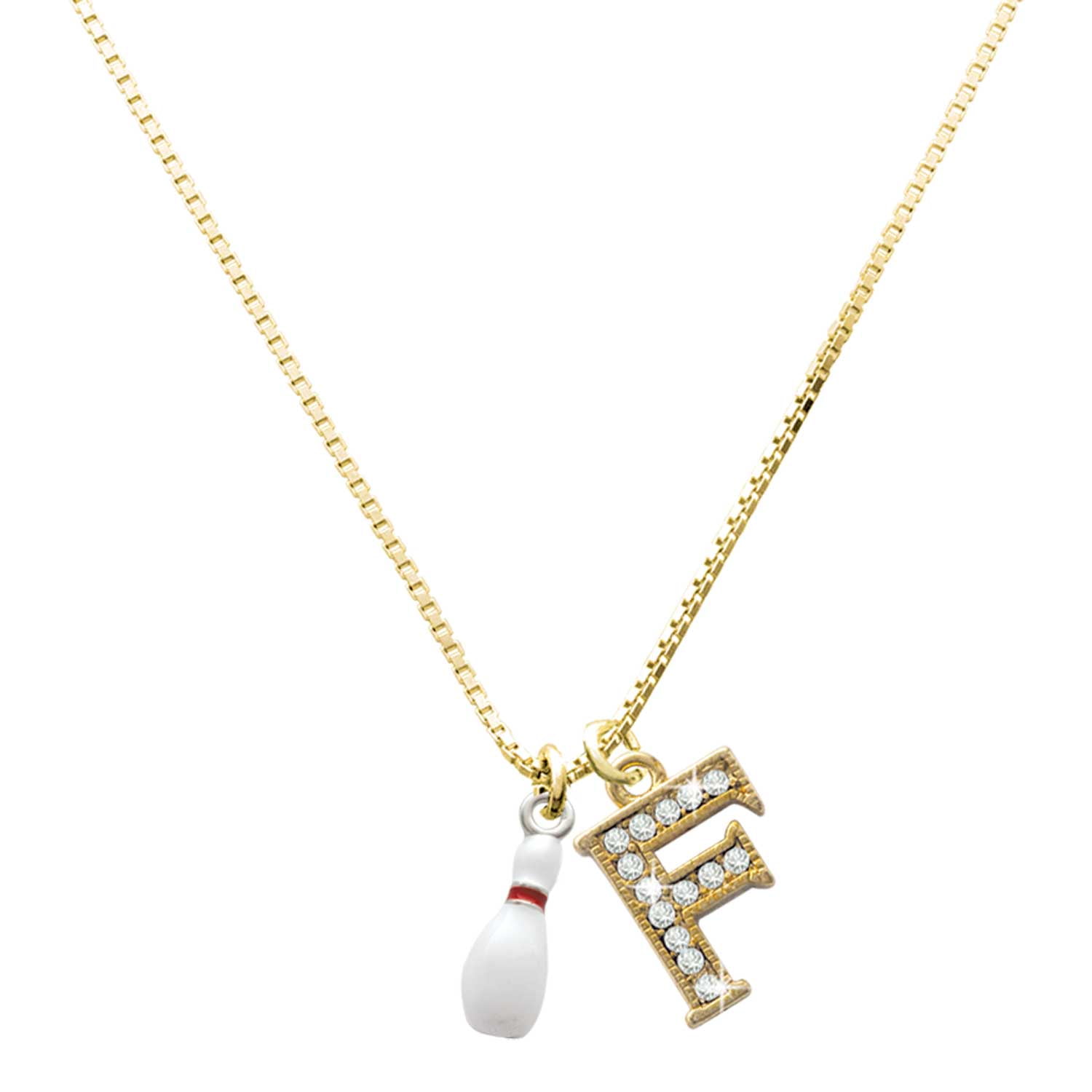 Delight Jewelry Silver-tone Bowling Pin - Large Goldtone Crystal ...