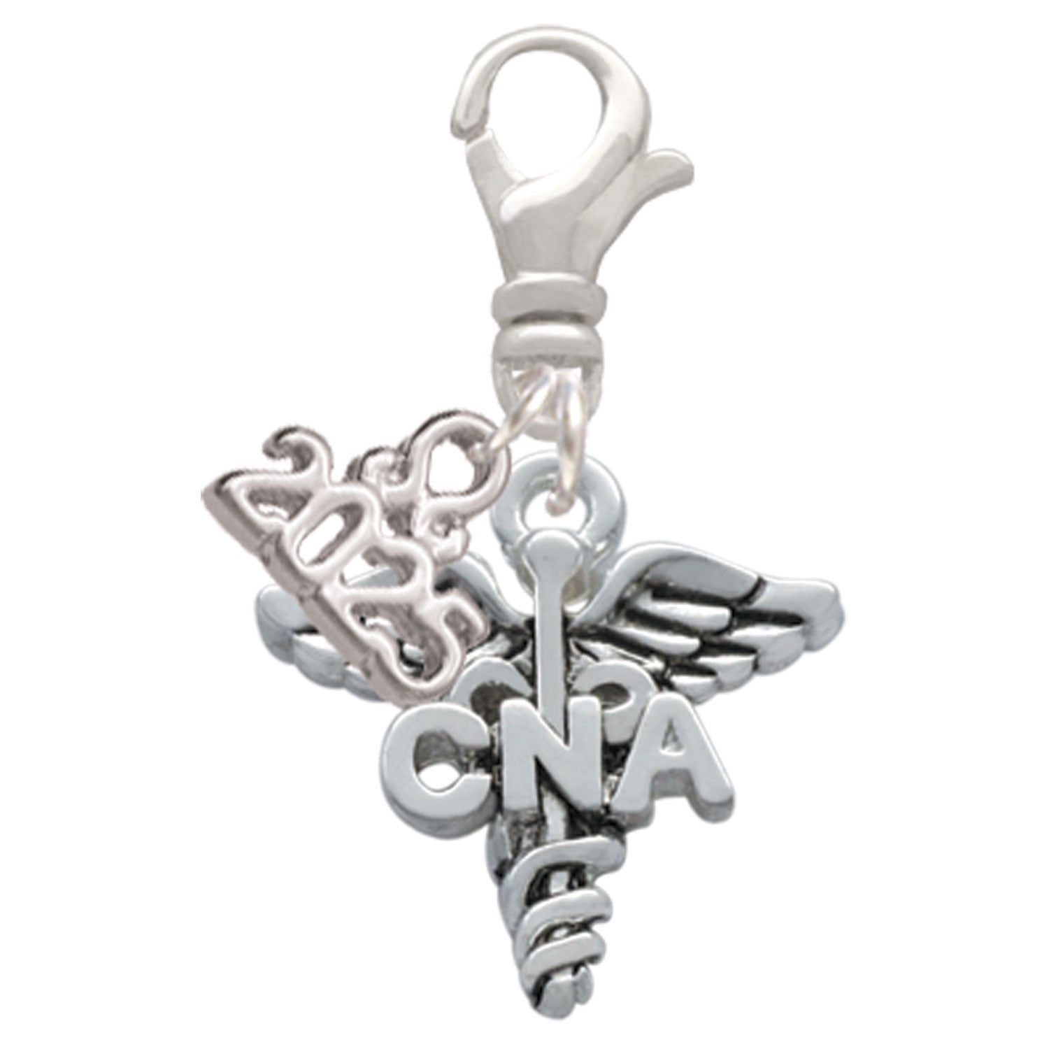 Delight Jewelry Silver-tone Caduceus - CNA - Silver-tone Clip on Charm ...