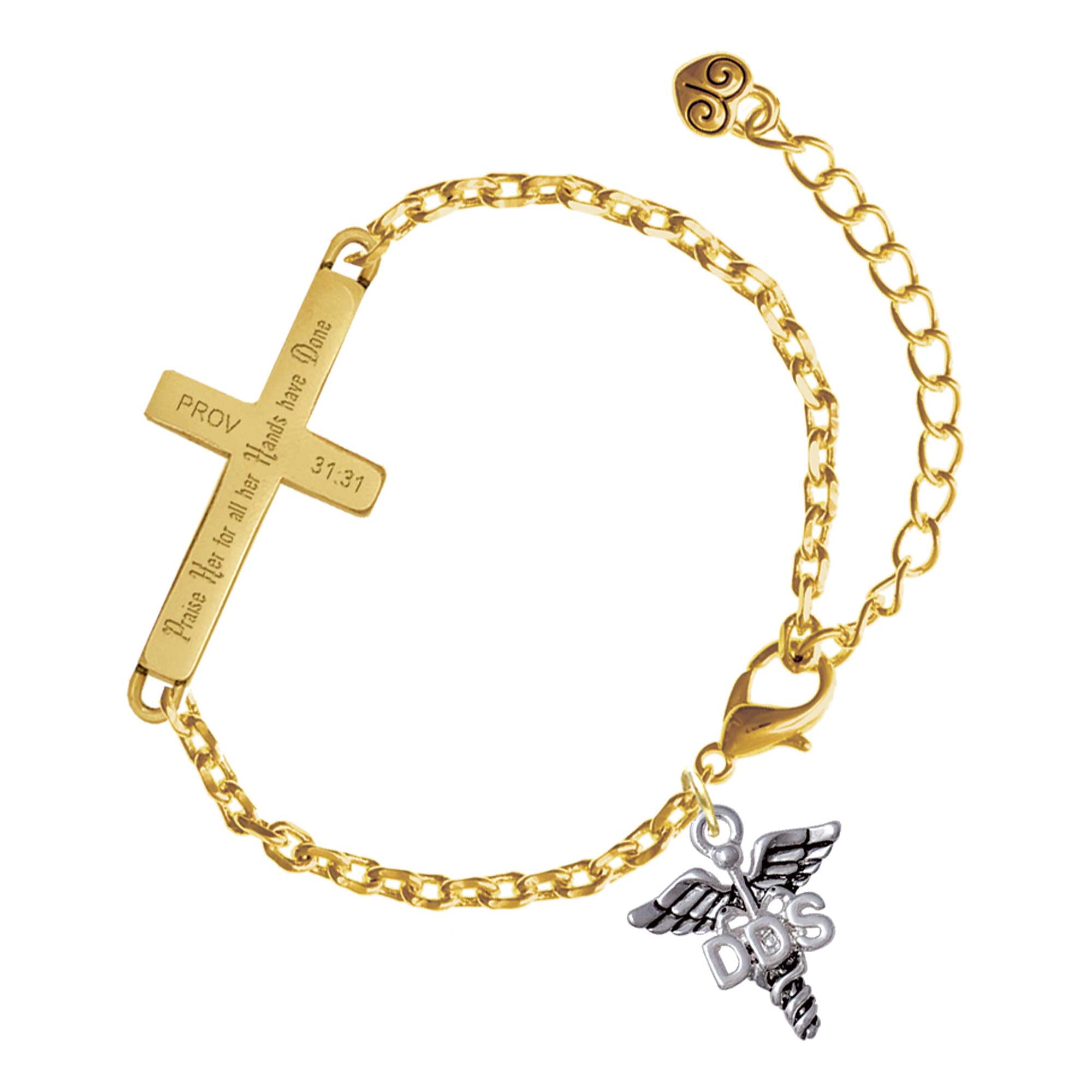 Delight Jewelry Silver-tone Caduceus - DDS - Gold Tone Proverbs 31:31 Praise Her for all Her ...