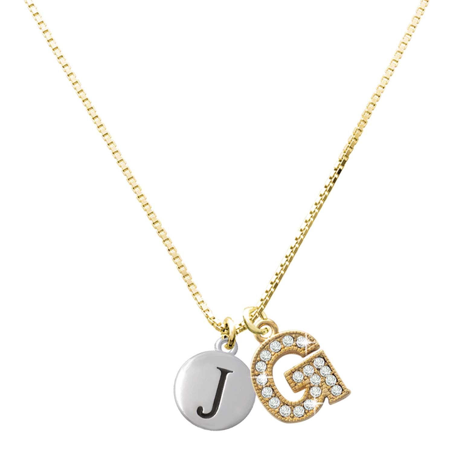 Delight Jewelry Silver-tone Capital Letter - J - Pebble Disc and a ...