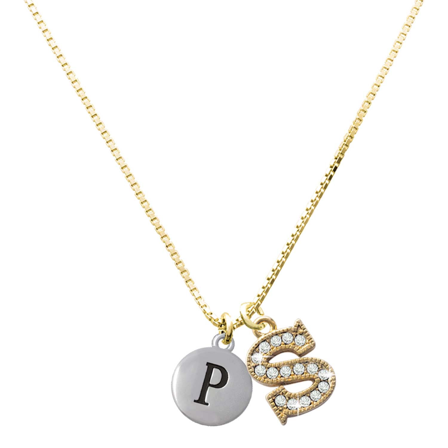 Delight Jewelry Silver-tone Capital Letter - P - Pebble Disc - Large ...