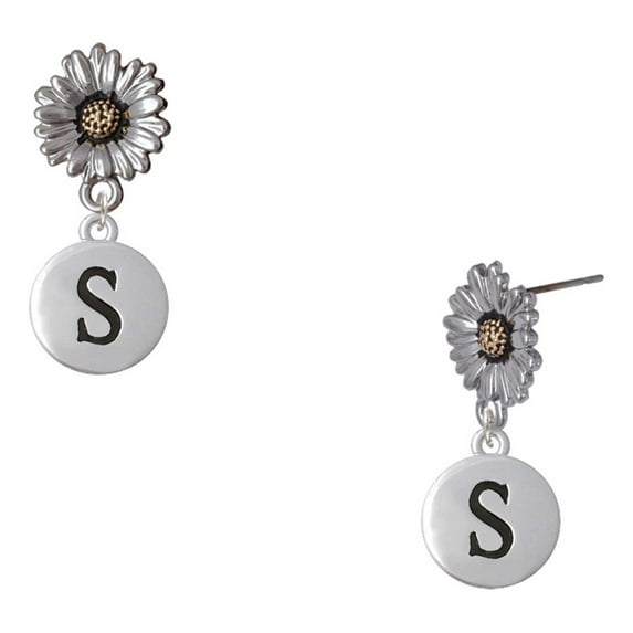 Delight Jewelry Silver-tone Capital Letter - S - Pebble Disc - Two-tone ...
