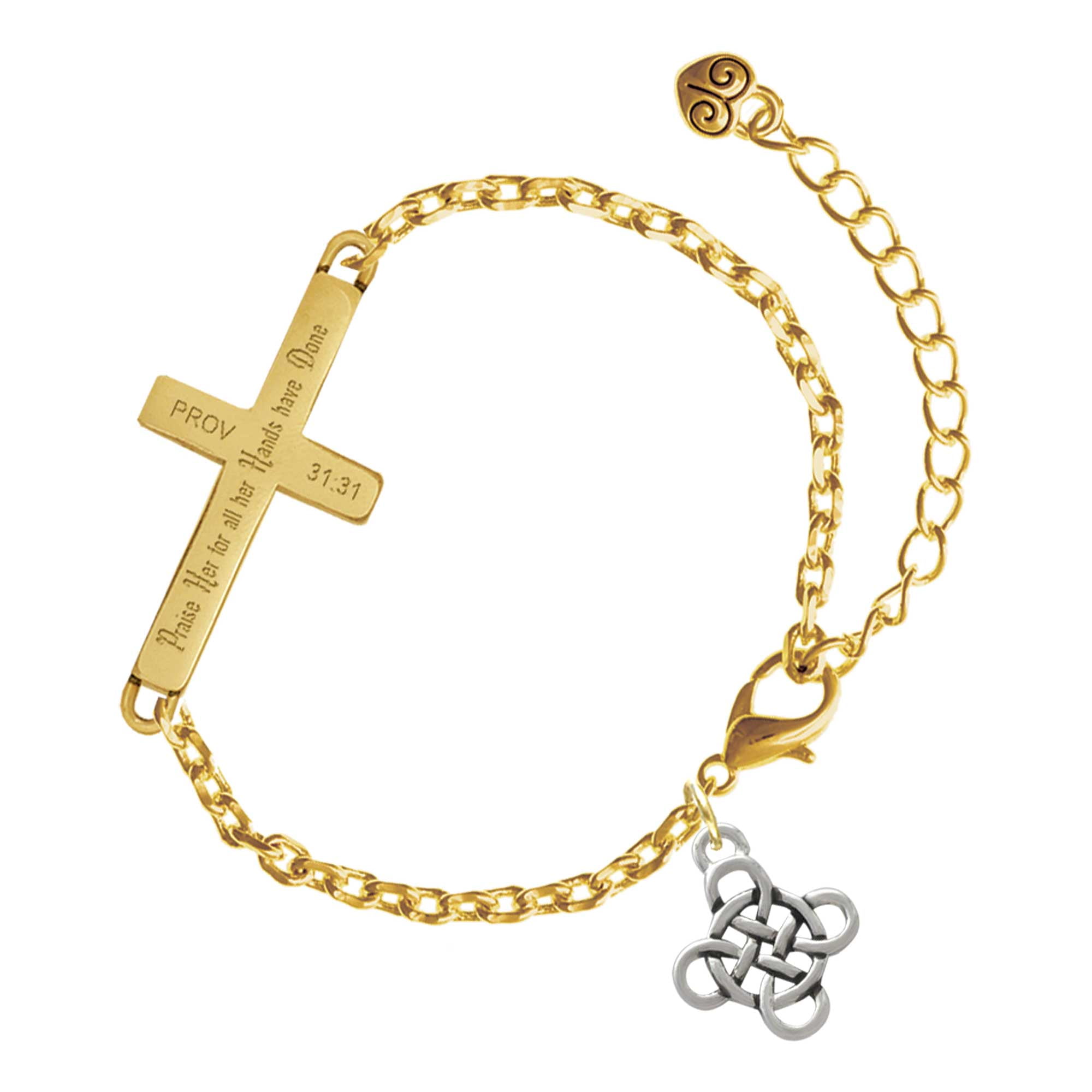 Delight Jewelry Silver-tone Celtic Knot Cross - Gold Tone Proverbs 31: ...