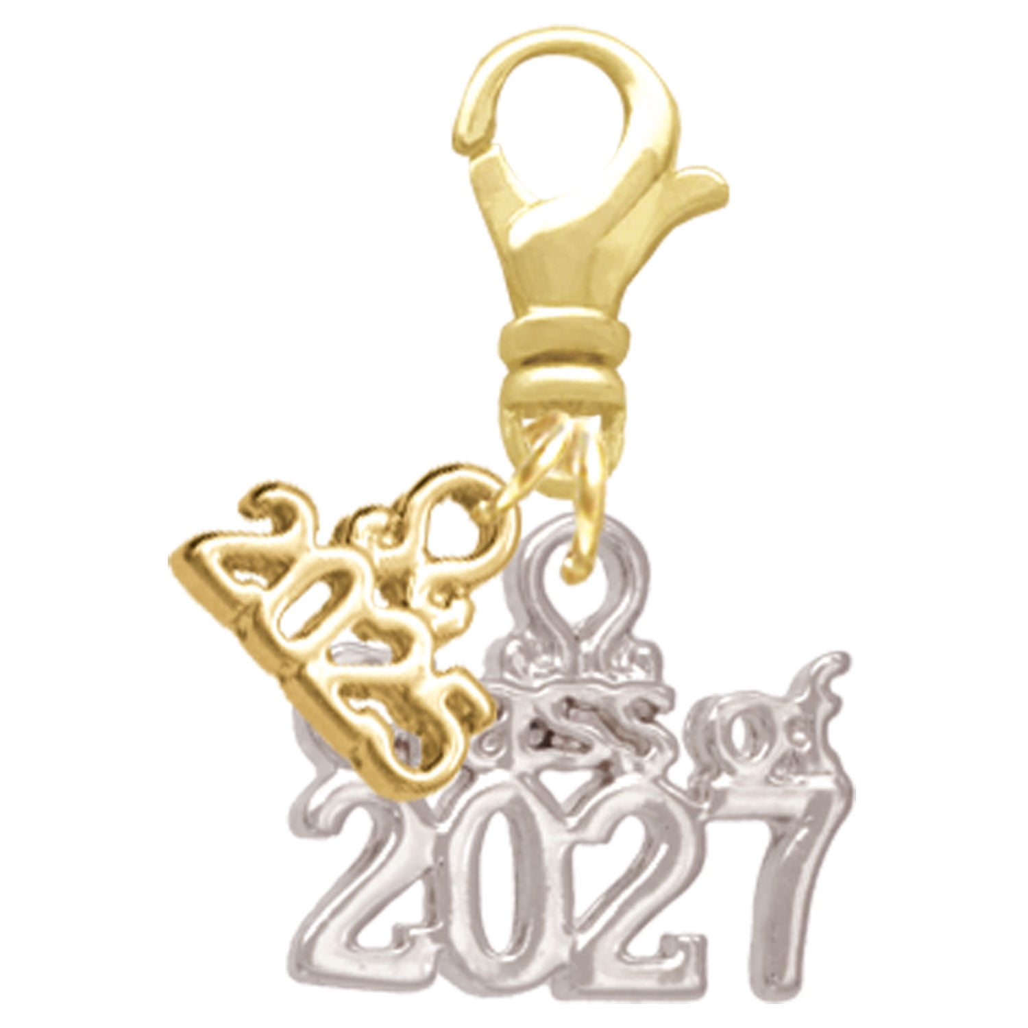 Delight Jewelry Silver-tone Class of 2027 - Gold-tone Clip on Charm ...