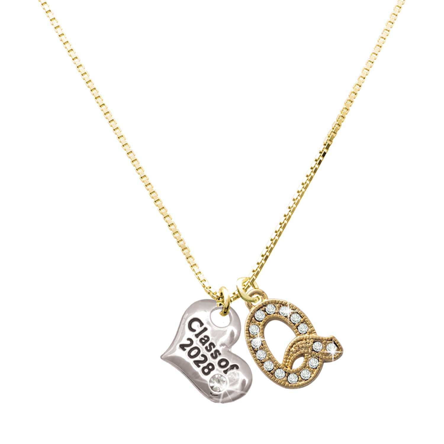 Delight Jewelry Silver-tone Class of 2028 Heart - Large Goldtone ...