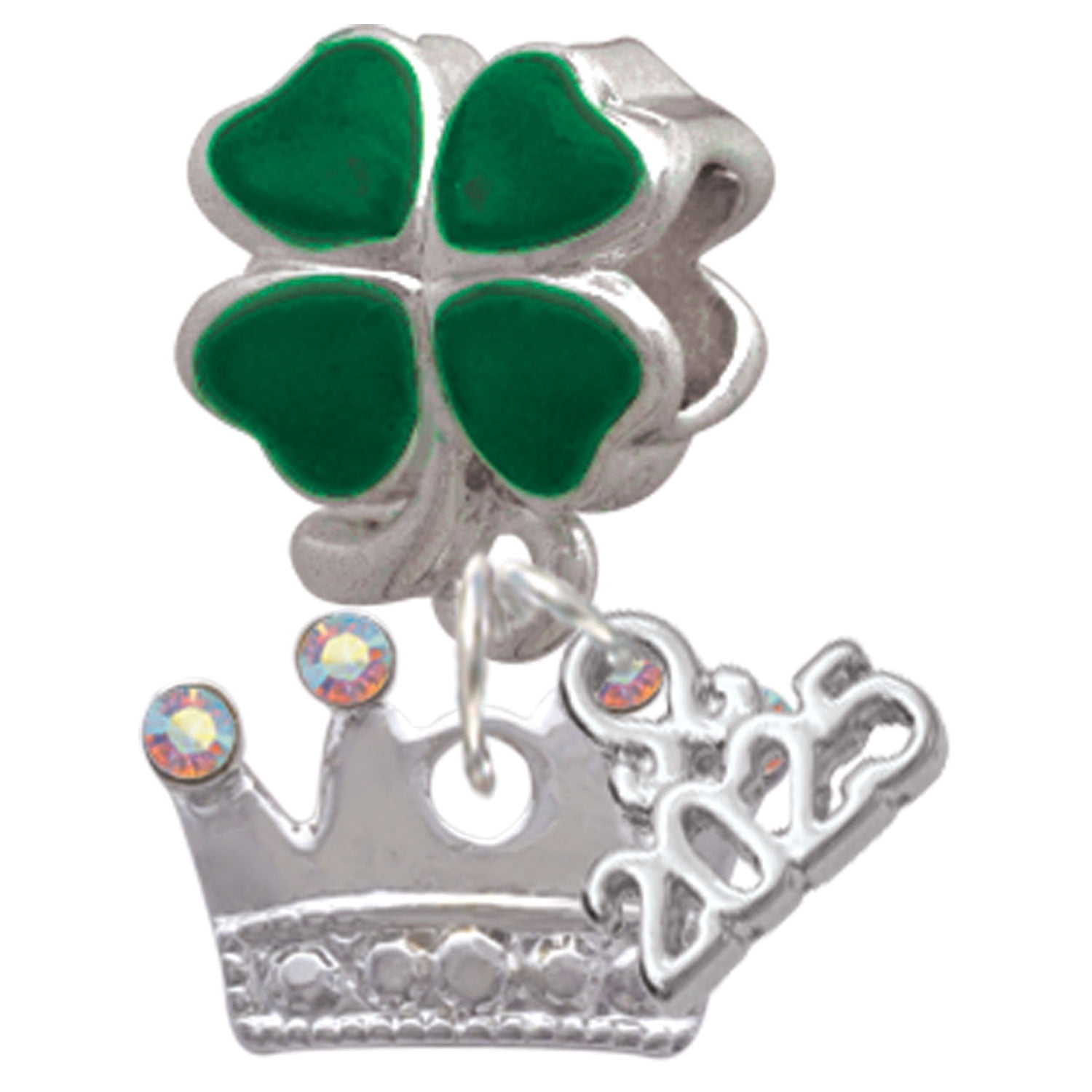 Delight Jewelry Silver-tone Crown with Crystals and Textured Bottom ...