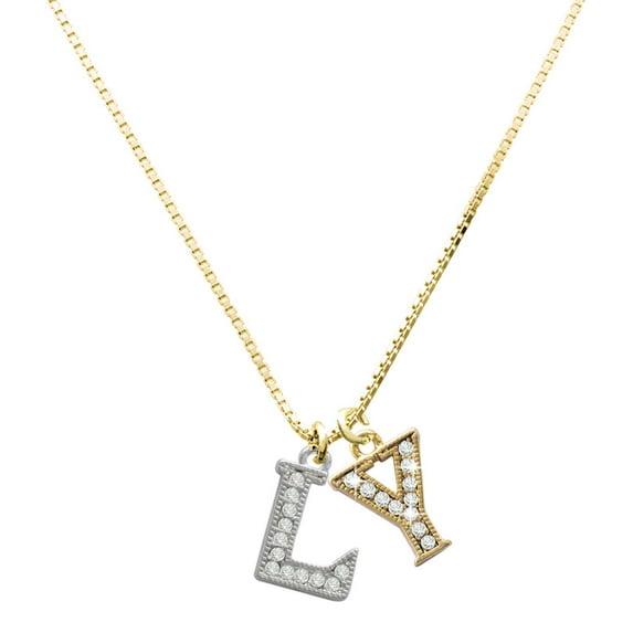 Delight Jewelry Silver-tone Crystal Initial - L - Large Goldtone ...