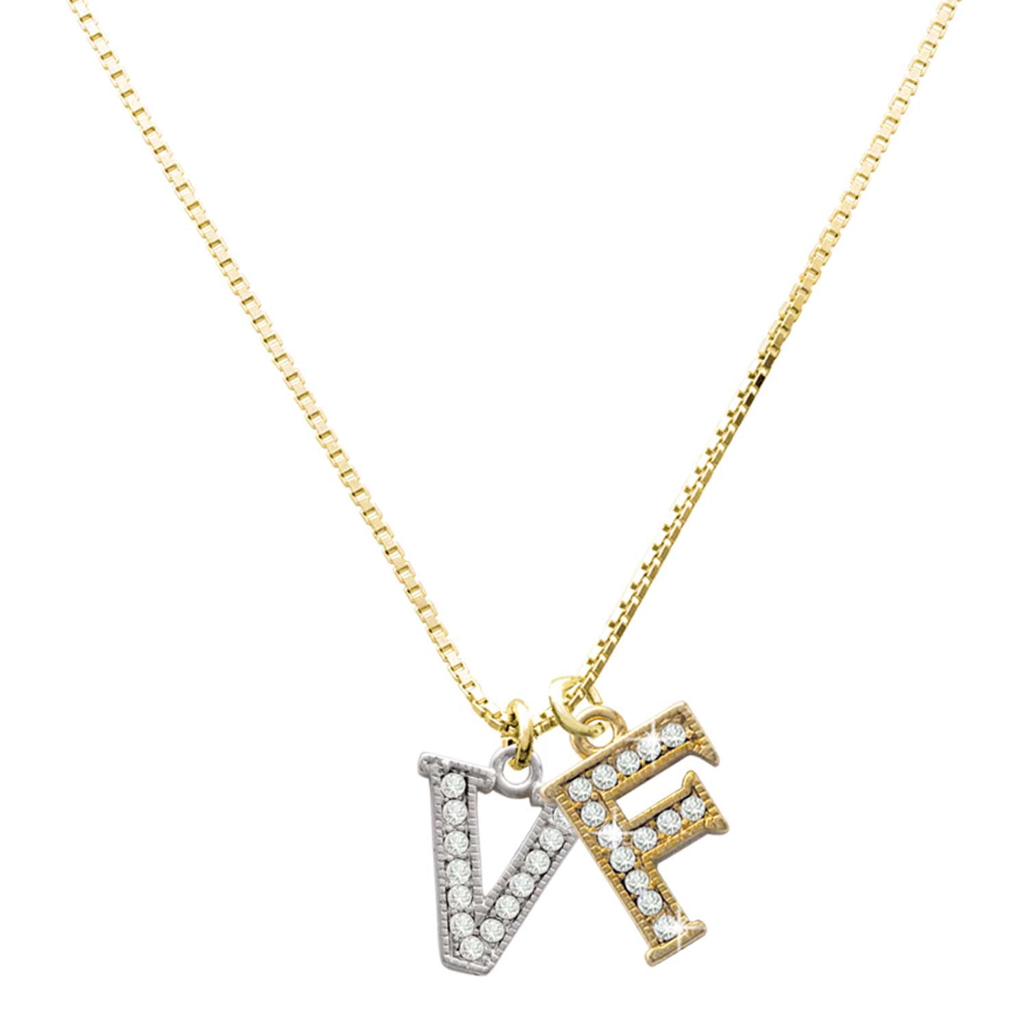 Delight Jewelry Silver-tone Crystal Initial - V - Large Goldtone ...