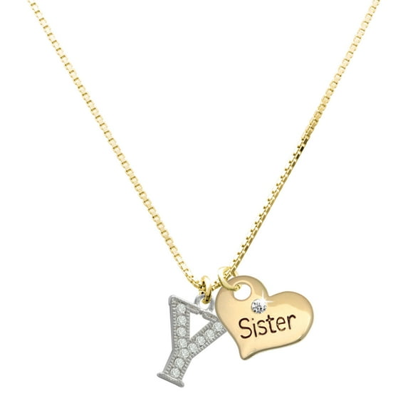 Delight Jewelry Silver-tone Crystal Initial - Y - Large Goldtone Sister ...